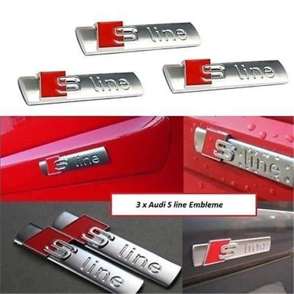 Audi S Line Grill +3 Emblem Logo Aufkleber Autocollant de décoration de ...