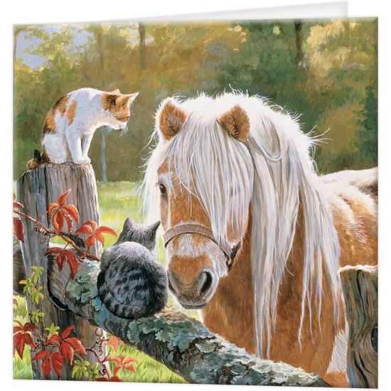 Carte De Voeux - La Visite De Deluxebase. Carte 3D Lenticulaire Cheval ...