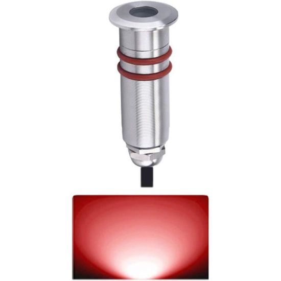 Spot encastré LED 1W IP68 pour éclairage extérieur de jardin - Rouge ...