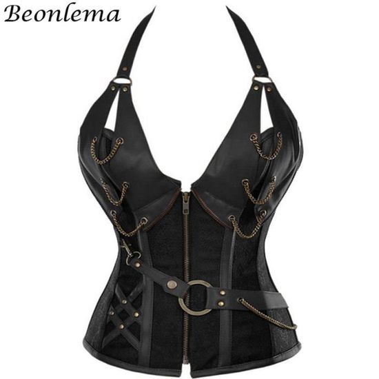 BEONLEMA noir marron Steampunk Corset grande taille XXXXXXL Sexy ...