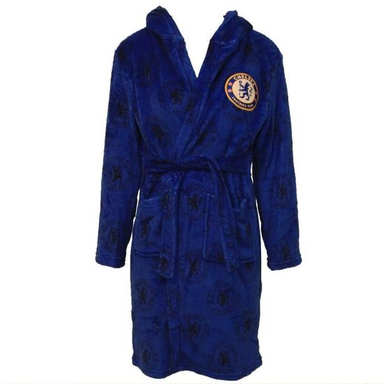 Robe de chambre Chelsea F.C. - Motif logo répété - À capuche - Doux au ...