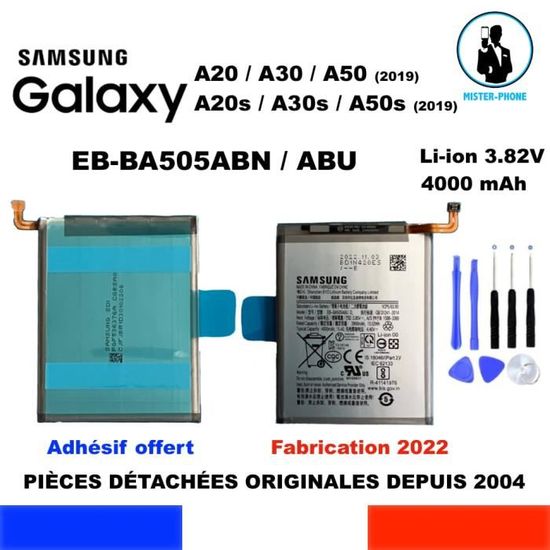 BATTERIE ORIGINALE SAMSUNG EB-BA505ABN GALAXY A50 A50s 4000mAh SM-A505 ...