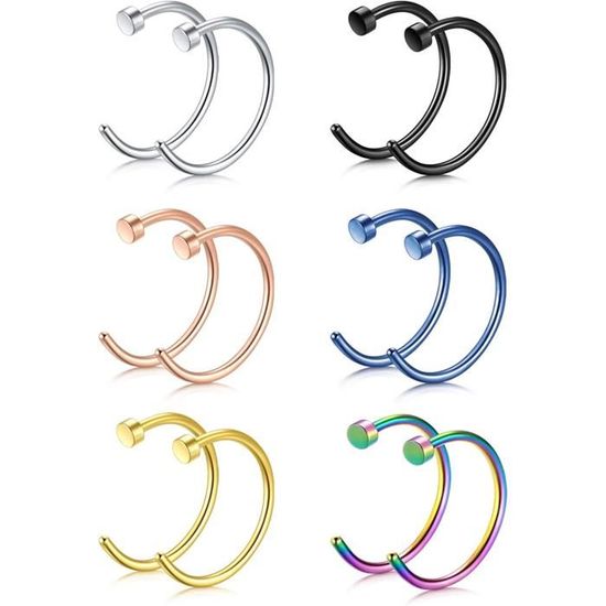 Anneau Nez Piercing Anneau Nez Ouvert Nostril Bijoux Piercing Anneau ...