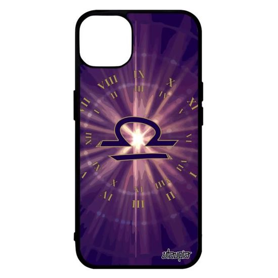 Coque silicone rigide iPhone 14 Signe balance horoscope telephone ...
