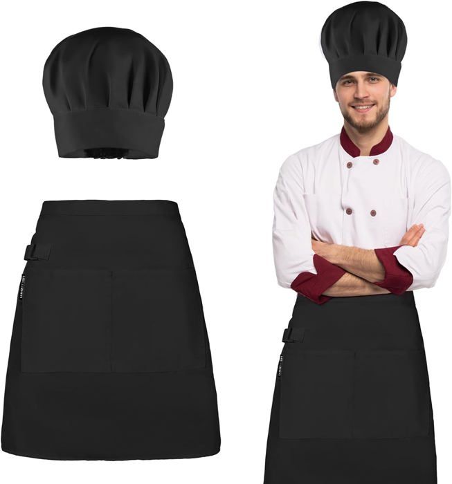 Tablier de chef tablier de cuisine lastique chapeau de chef solide ...