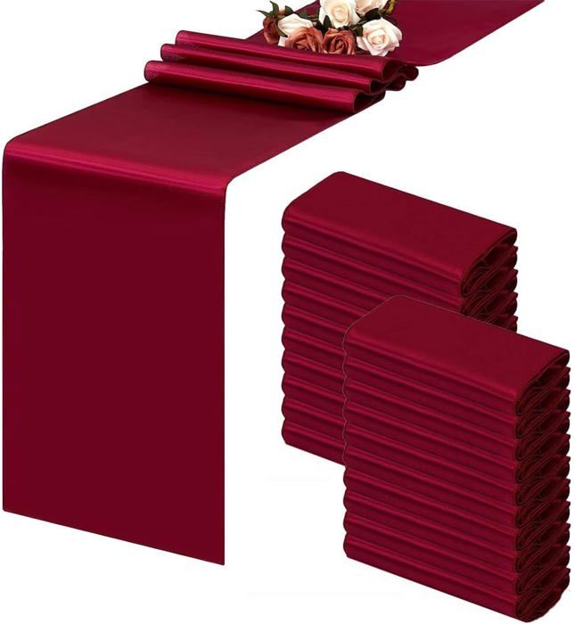 20 Pièces Chemins de table en Satin 30 x 275 cm Décorations de Chemin ...