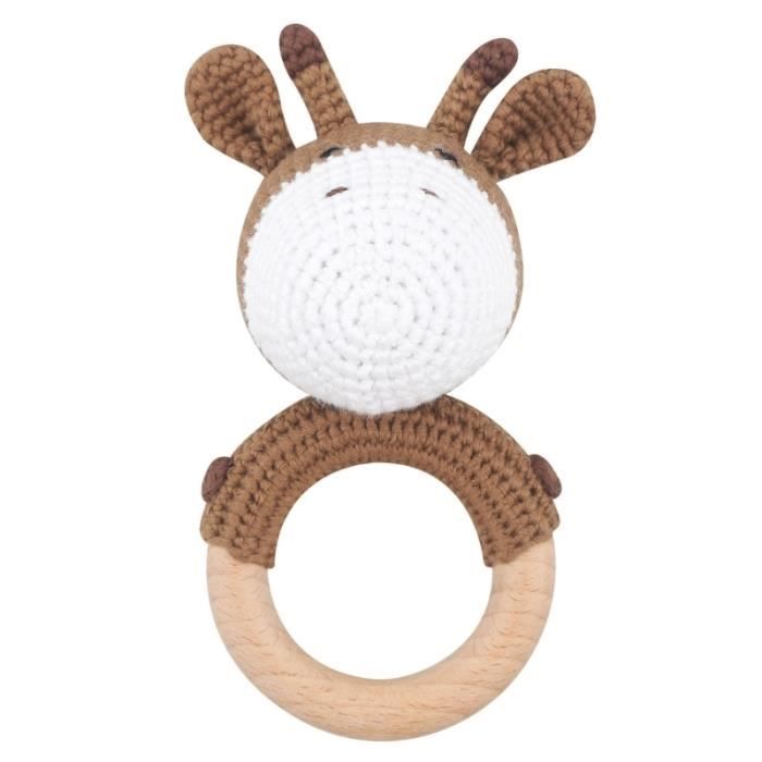 Hochet 8 - Lapin en peluche crocheté pour bébé, Jouet en coton doux tricoté, Mini poupée kawaii ...