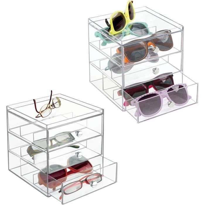Rangement Lunettes (Lot De 2) – Boite De Rangement Plastique Pour ...