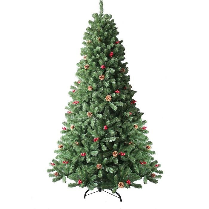 Sapin De Noël Artificiel Maryland Avec Pointes Vertes Et Baies Rouges ...