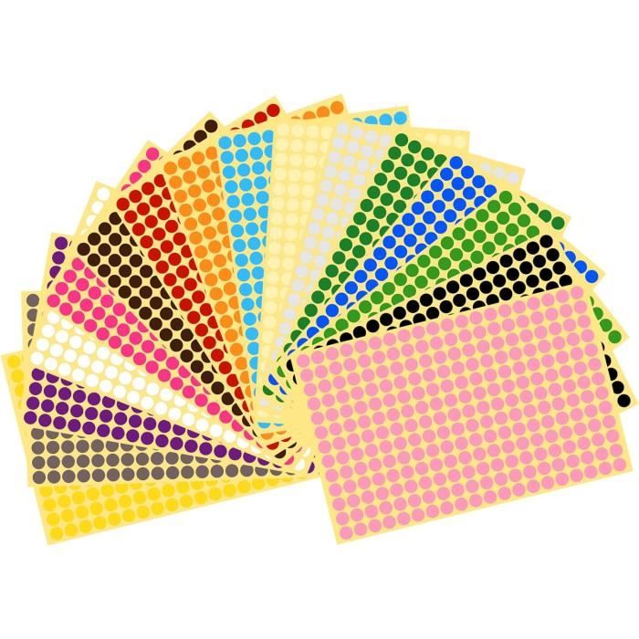 Pastille Autocollante de Couleur, 4160Pcs Gommettes Autocollantes ...
