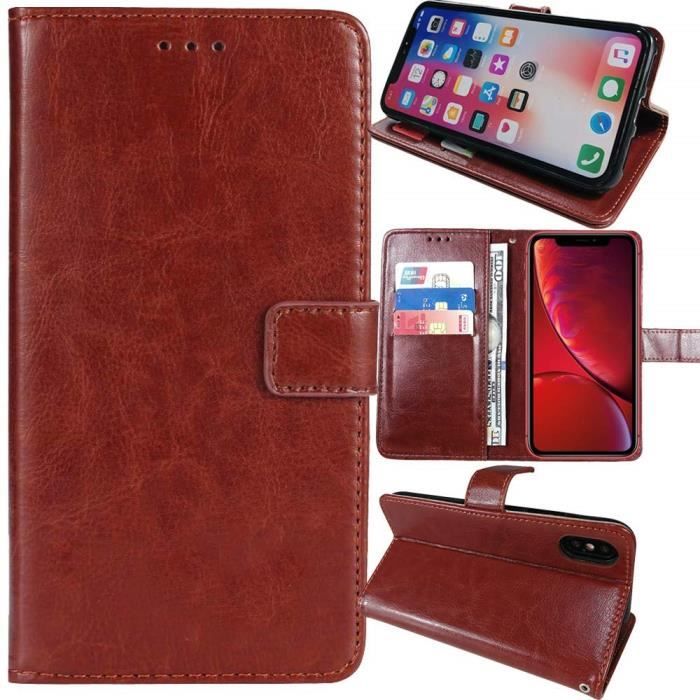 Coque antichoc en cuir pour Crosscall Core-M4 - M4 GO MARRON ...