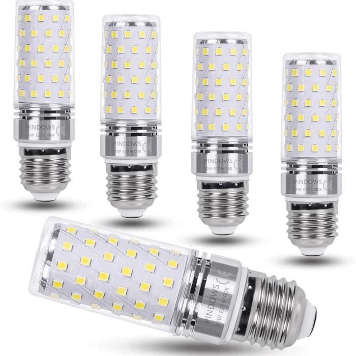 Ampoule LED E27 12W Ampoule Maïs LED Blanc Froid 6000K,1450LM Lumineux Équivaut à Ampoule ...