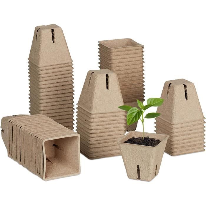 Godets pour semis Jeu de 80, biodégradables, Pots à Fleurs en Papier ...