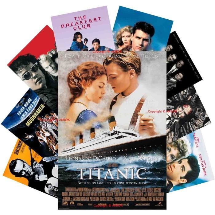 Lot de 9 affiches de films vintage rétro classiques pour chambre de ...