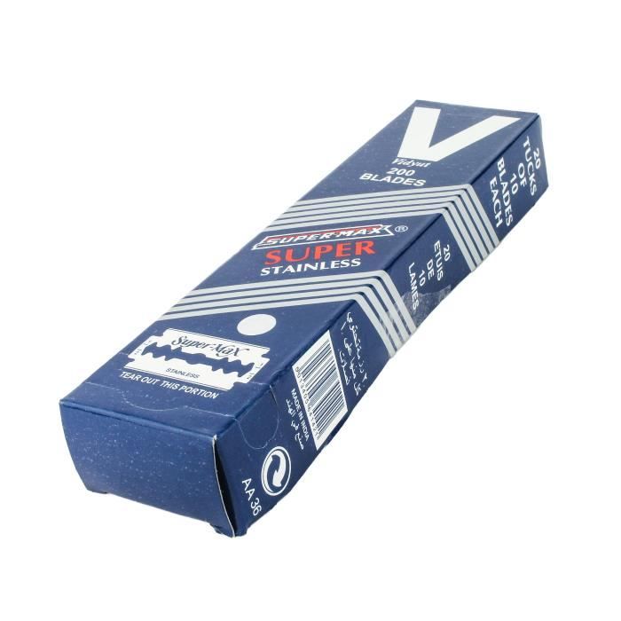 SuperMax inoxydable Double Edge Razor Blades (200 lames) - Cdiscount Au ...