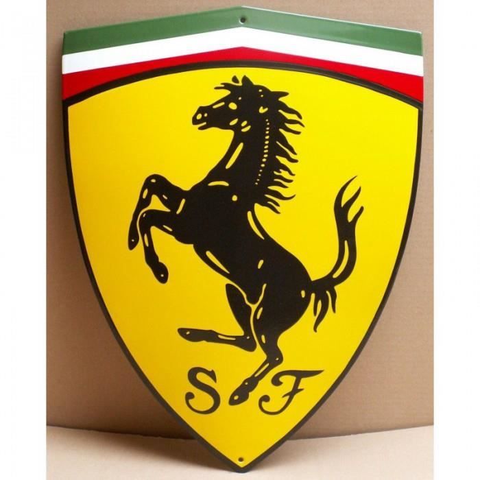 Grosse plaque emaillée ferrari blason logo tole pub garage - Cdiscount ...