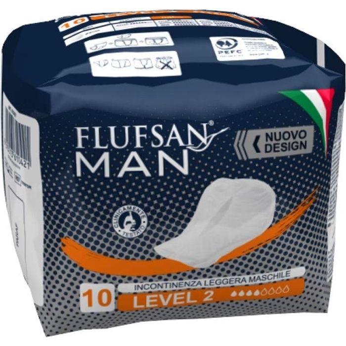 FLUFSAN Serviettes Level 2 pour incontinence homme flux moyen x12 ... FLUFSAN Serviettes Level 2 pour incontinence homme flux moyen x12 ...
