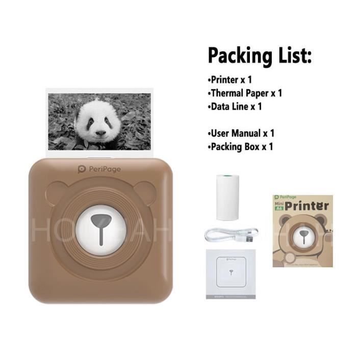 Mini-imprimante Photo Portable A6 - j- Brown Printer - Bluetooth ...