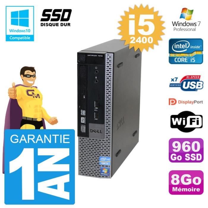 Mini PC Dell 7010 Ultra USFF Core i5-2400 RAM 8Go 960Go SSD Wifi W7 ...