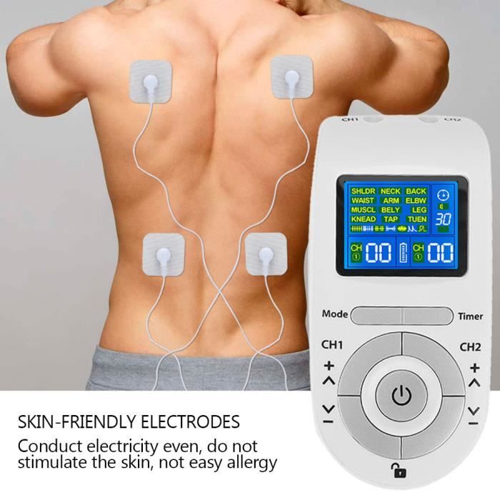 CHG® TENS EMS Masseur électrique Pulse Muscle Stimulator Electrode Pads ...