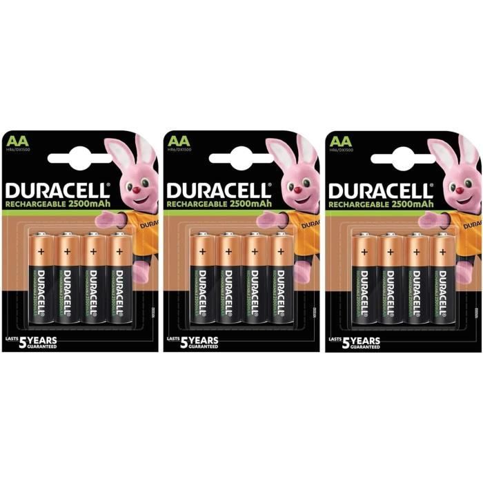 Lot de 12 piles Stilo Duracell AA 2500 mAh - Cdiscount Jeux - Jouets