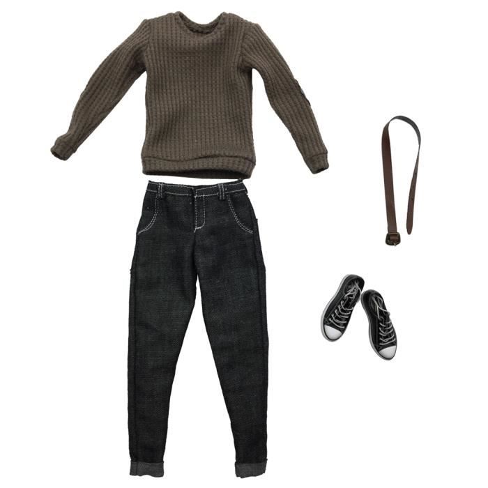 1/6 Scale Action Figure Vêtements Lumière Gris Pull En Tricot Jeans ...