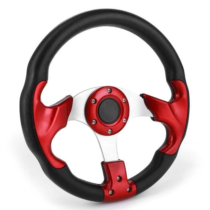 Qiilu Volant sport 320mm/12.5po Volant de Voiture de Course avec Bouton ...