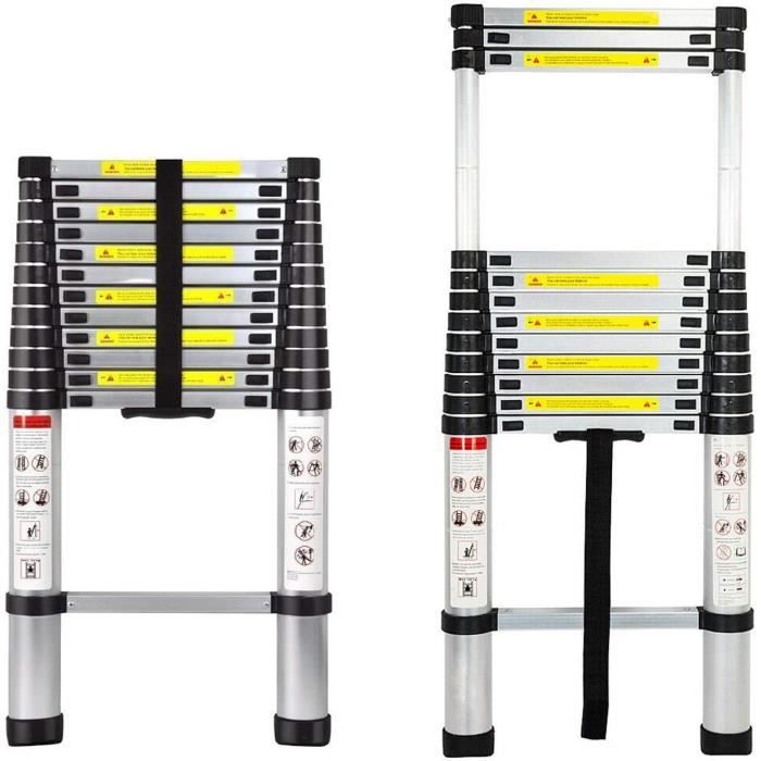 5M 16.5ft Échelle Extensible Télescopique Pliable Extension Escabeau ...