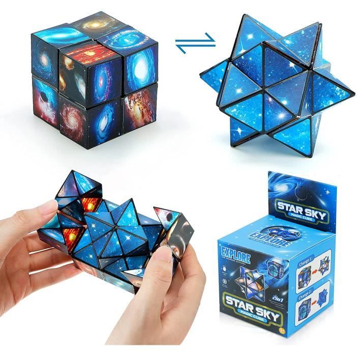 Magic Star Cube, Cube Magique, Cube 3D Infini, Magic Cube 2 en 1, Transforming Cubes,Jouets ...