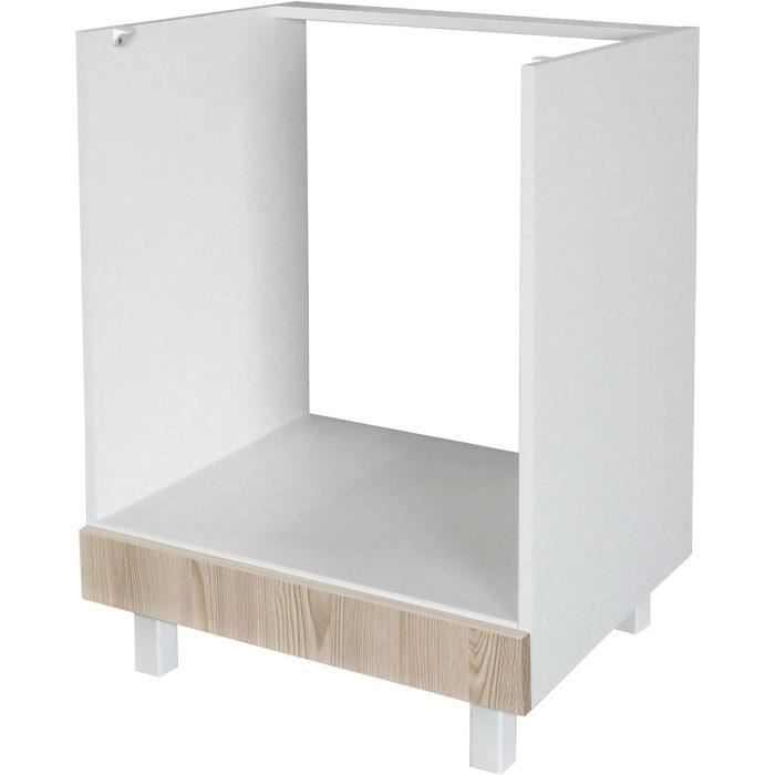 Caisson Bas De Cuisine Pour Four Encastrable, Frêne Sablé, 60 X 52 X 83 ...