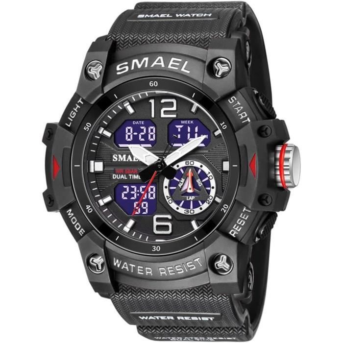 Montre Digitale pour Homme avec Chronomètre, Éclairage, Alarme ...