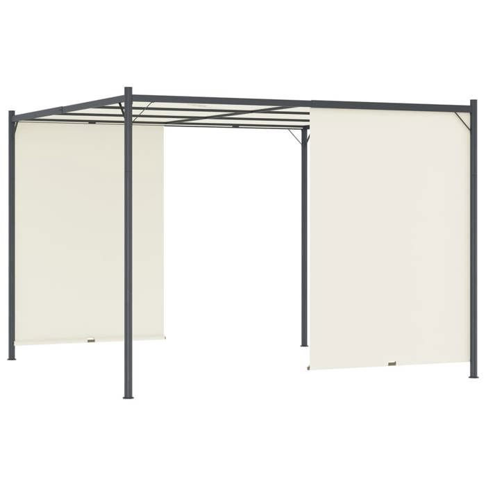 Pergola avec toit réglable 3x3 m - vidaXL - polyester - crème - 3 x 3 x ...