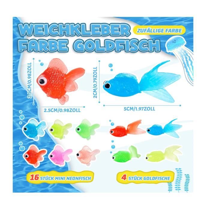 20 Pièces Poissons Artificiels de Simulation Jouet de Poisson Rouge en ...