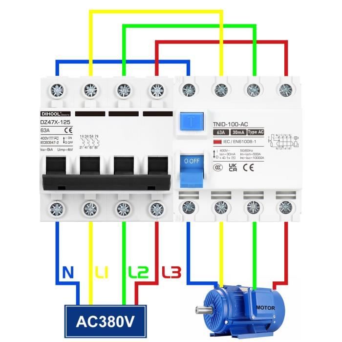 Disjoncteur Différentiel Rcd Type Ac Fi - Interrupteur Fi Din - Rail ...