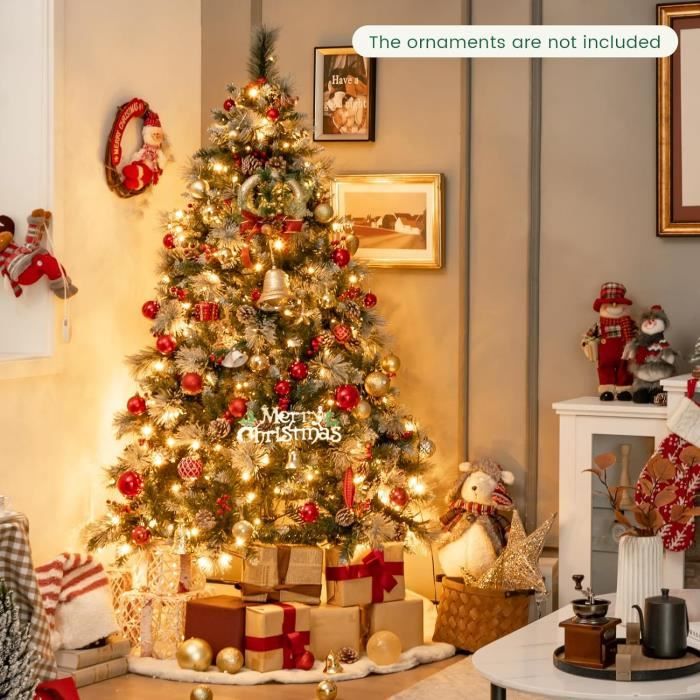 RELAX4LIFE Sapin de Noël 180CM, Éclairage LED 4 Couleurs, Arbre de Noël ...
