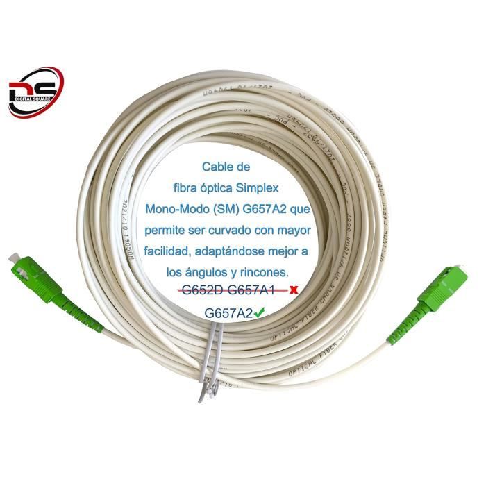 D.Square Câble À Fibre Optique 5 M Simplex G657A2 9-125µm Lszh Blanc ...