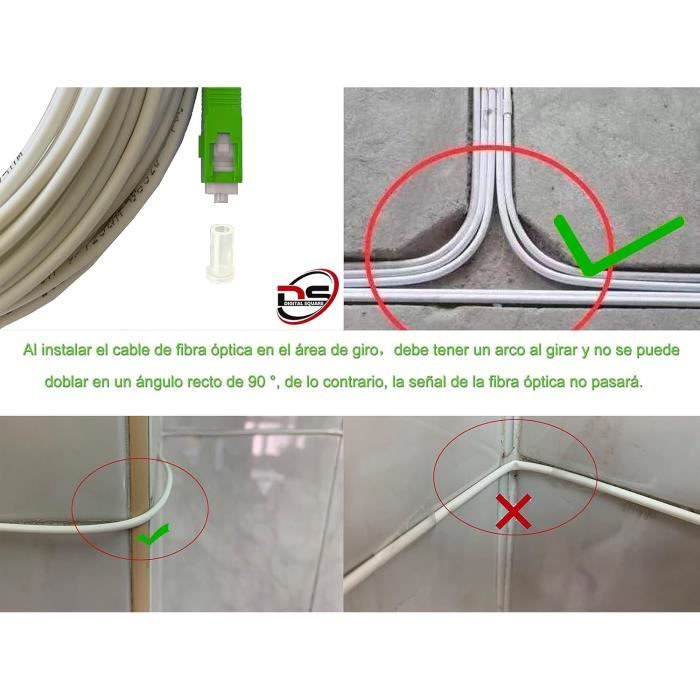 D.Square Câble À Fibre Optique 5 M Simplex G657A2 9-125µm Lszh Blanc ...