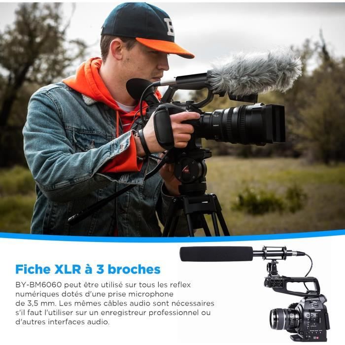 Microphone Xlr Shotgun By-Bm6060, Micro À Condensateur Super Cardioïde ...