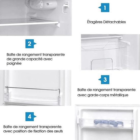Relax4life 100w Réfrigérateur 85l Avec Bac De Légume 2 Bacs Sur Porte