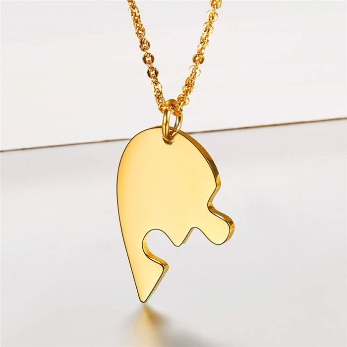 Collier Coeur Séparable à Personnaliser Pendentifs Puzzle 2/3/4/5/6 ...