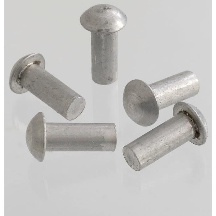 51Lot De 5 Rivets En Aluminium Ø8X20 Mm À Tête Demi-Ronde Bombée ...
