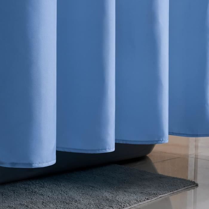 Grand Rideau De Baignoire À Oeillets,Extra Large,Tissu Bleu Clair,270 X ...