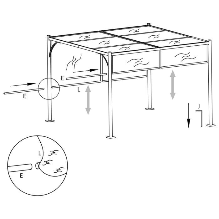 Pergola avec toit réglable 3x3 m - vidaXL - polyester - crème - 3 x 3 x ...