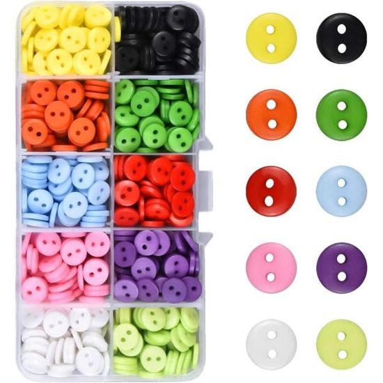 Mercerie - Boutons Colorés Lot 750 Artisanat Bouton Rond Decoratif ...