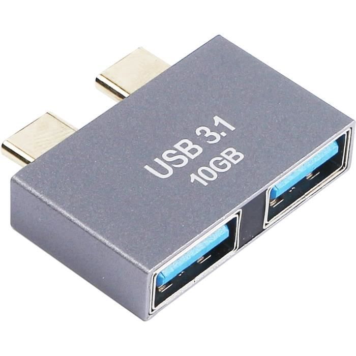 Double USB C Ordinateur Portable Adaptateur 2 USB C mâle à 2 USB 3.1 ...