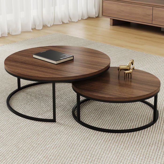 Table basse ronde Tables basses Table de salon ronde Coffee Table 2 ...
