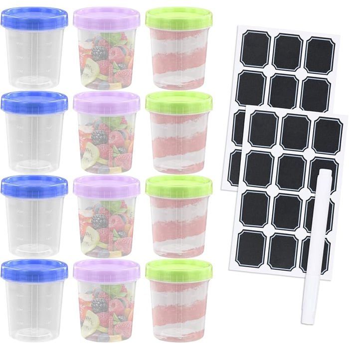12 Pack Clear Plastic Jars with Lid, 120ml, Graduated Reusable Food ...