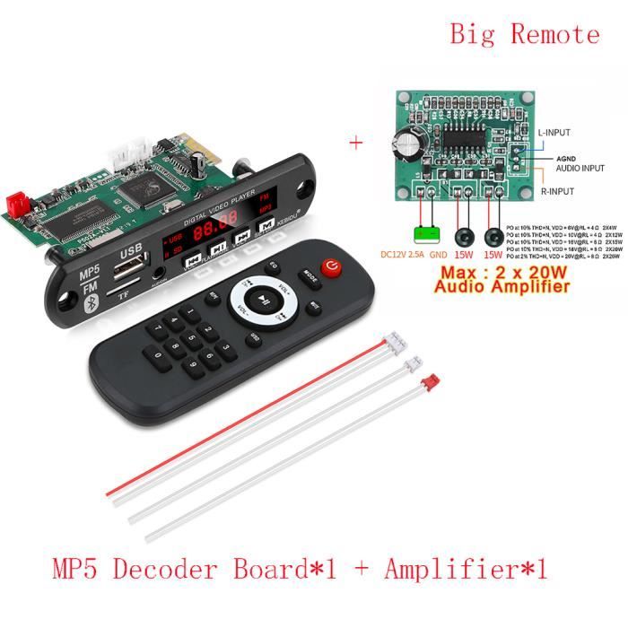 Lecteur et Amplificateur-Carte décodeur MP5 sans fil, lecteur MP3 ...