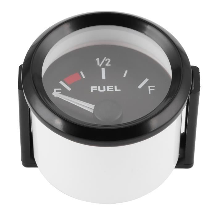 Ashata jauge de carburant 52 mm Jauge de niveau de carburant de 5,1 cm avec lumière blanche avec ...