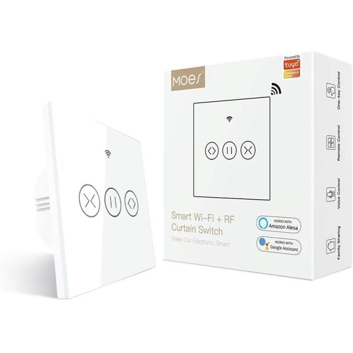 WiFi RF433 Interrupteur de volet roulant à panneau tactile intelligent ...